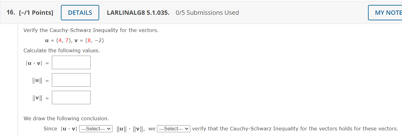 Solved 5. [0/1 Points] DETAILS PREVIOUS ANSWERS LARLINALG8 | Chegg.com