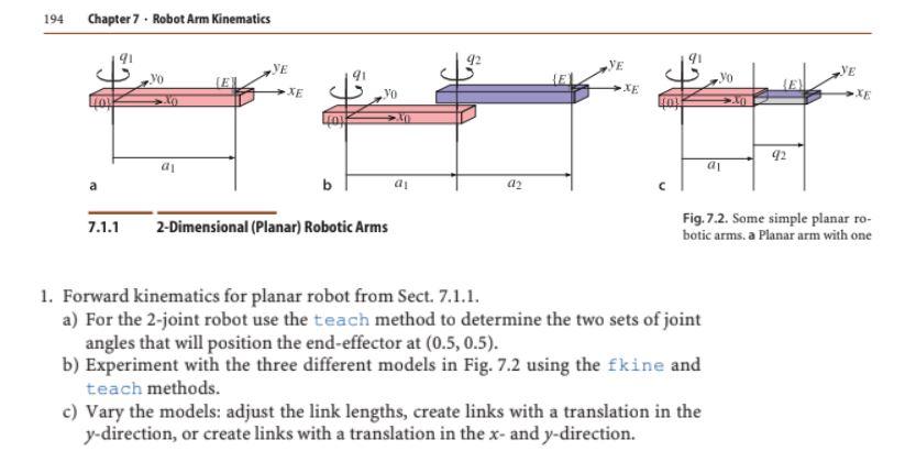 194 Chapter 7 - Robot Arm Kinematics 91 YE VE YE yo | Chegg.com