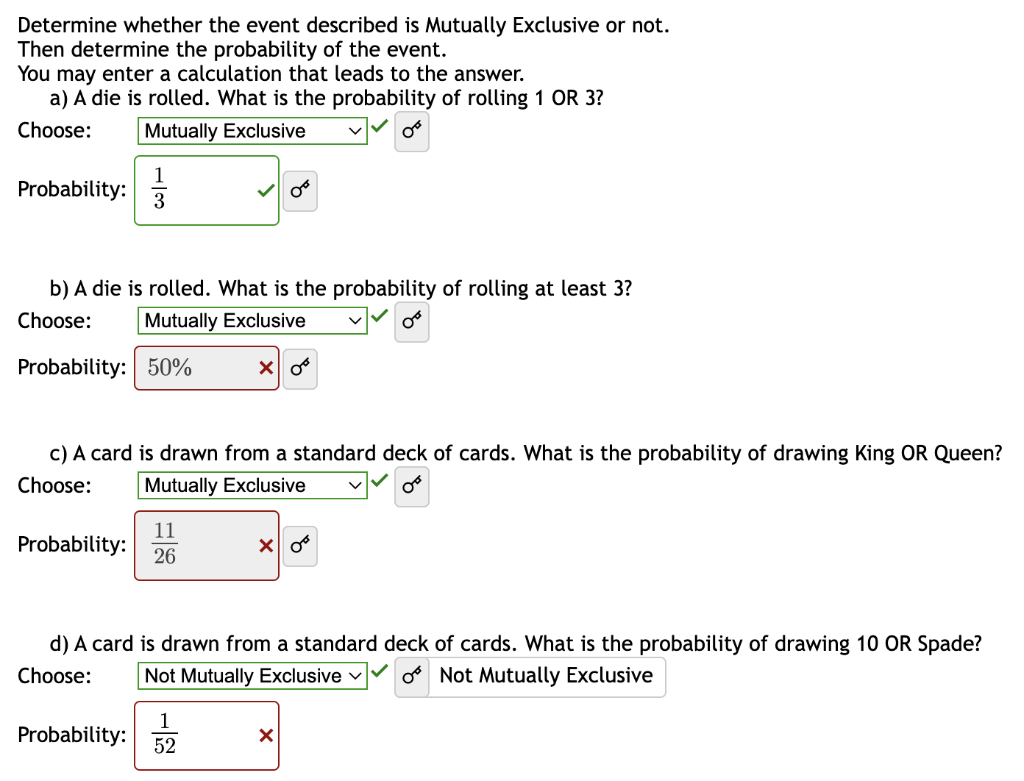 Solved Determine whether the event described is Mutually | Chegg.com