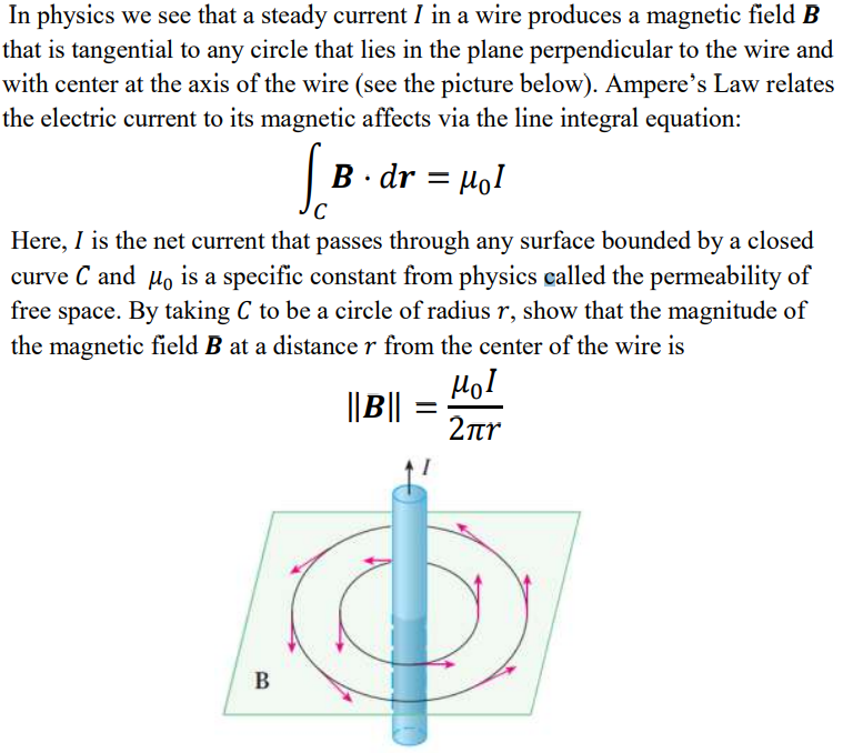 Solved In physics we see that a steady current I in a wire | Chegg.com