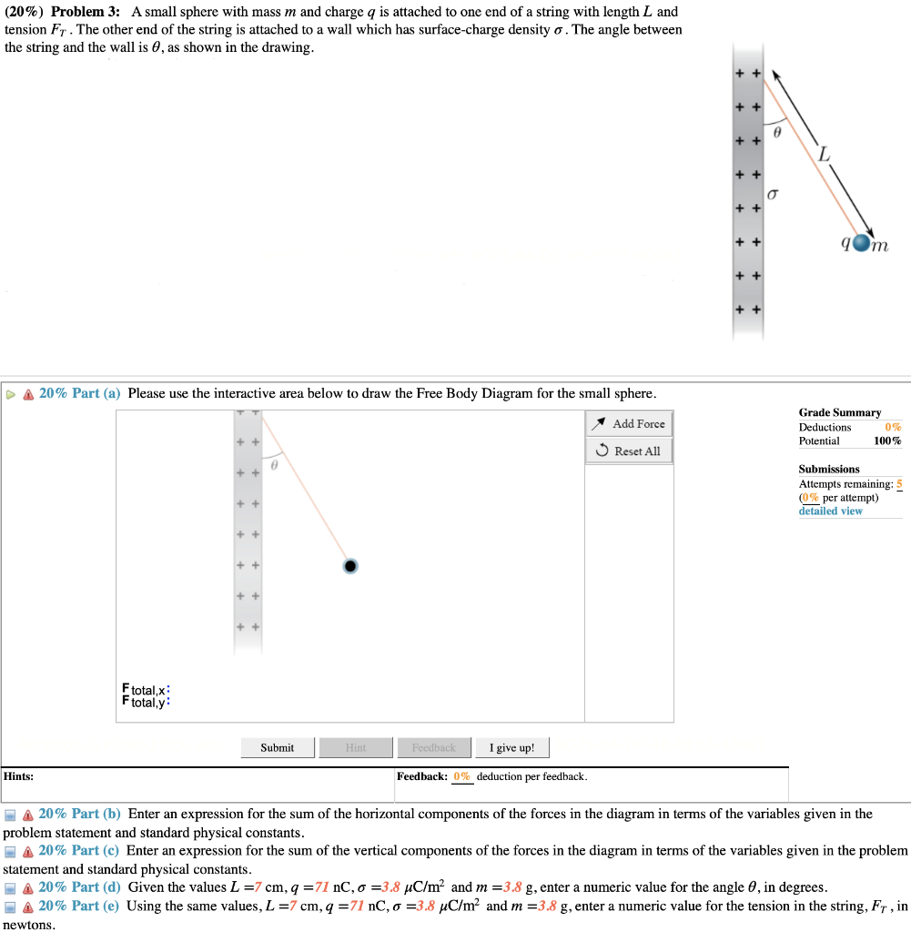 Solved (20\%) Problem 3: A small sphere with mass m and | Chegg.com