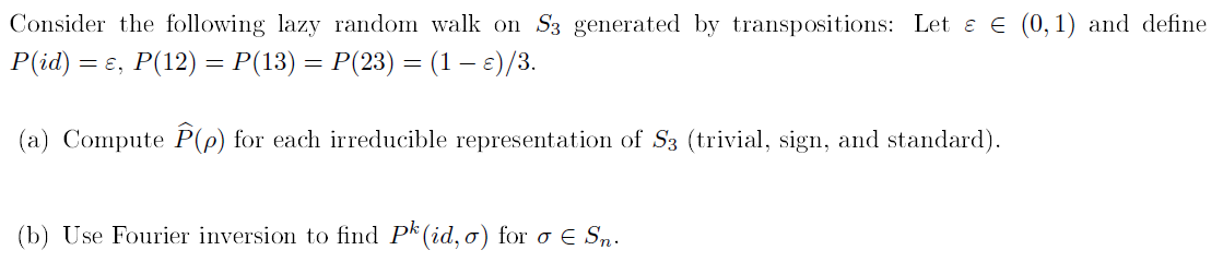 Solved Consider the following lazy random walk on S3 | Chegg.com
