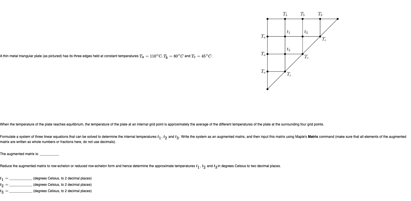 Solved Ta Th Ta t₁ t3 Tb t₂ Tb T A thin metal triangular | Chegg.com