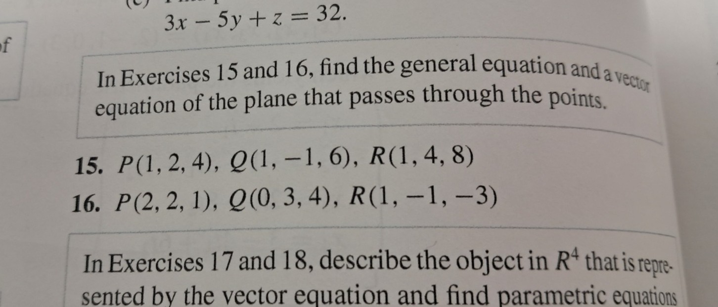 Solved In Exercises 15 ﻿and 16, ﻿find the general equation | Chegg.com