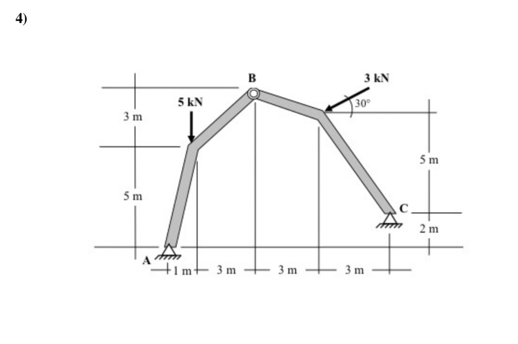 Solved For the two three-pinned arches shown below, | Chegg.com