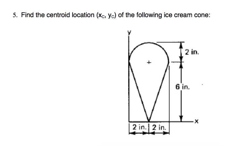 Solved 5. Find the centroid location (xc. Ус) of the | Chegg.com