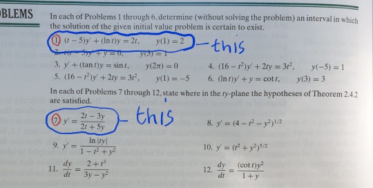 Solved BLEMS In each of Problems 1 through 6, determine | Chegg.com