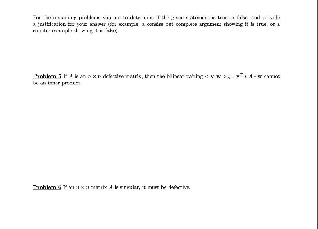 Solved For the remaining problems you are to determine if | Chegg.com