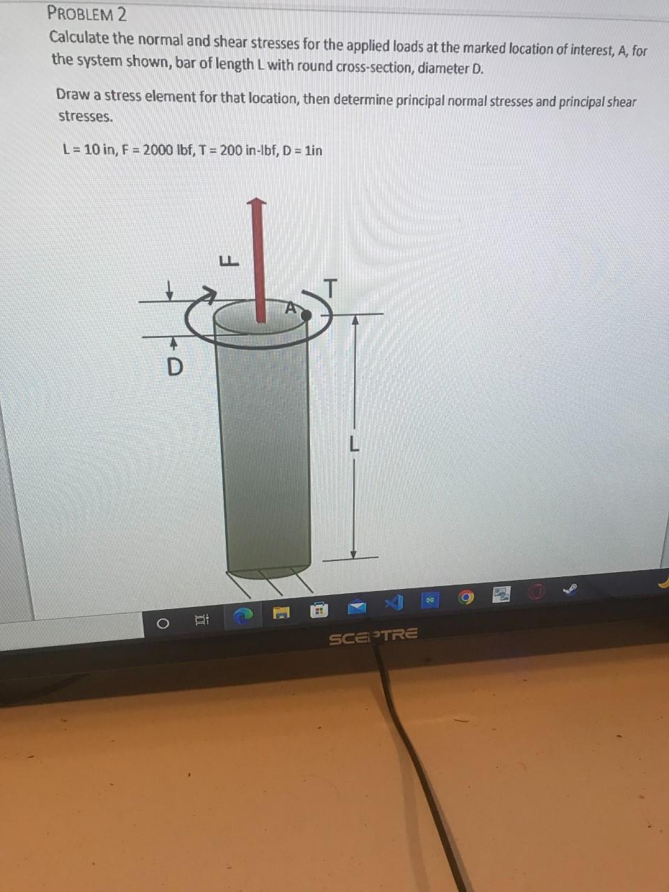 Solved PROBLEM 2 Calculate the normal and shear stresses for | Chegg.com