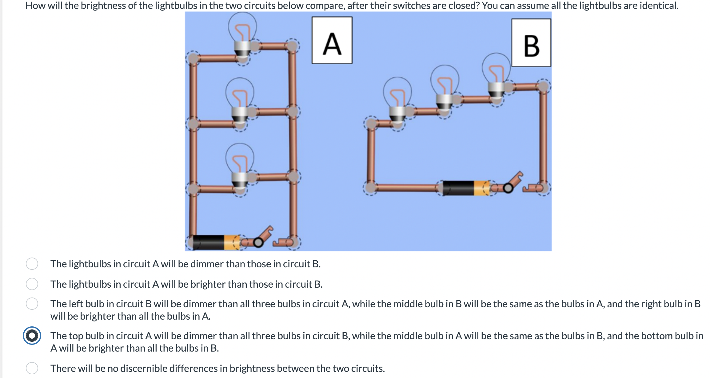 Solved How will the brightness of the lightbulbs in the two | Chegg.com