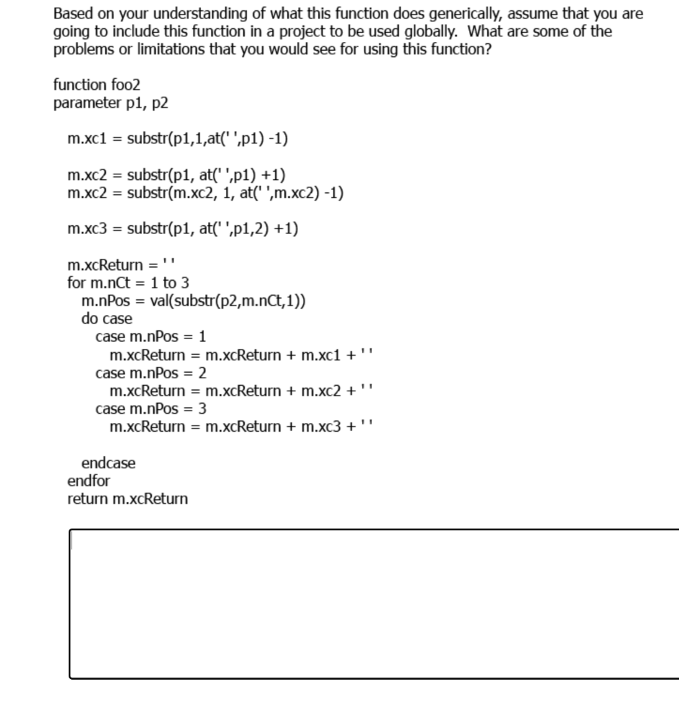 Solved Based on your understanding of what this function | Chegg.com