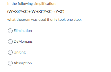 Solved In the following simplification: | Chegg.com