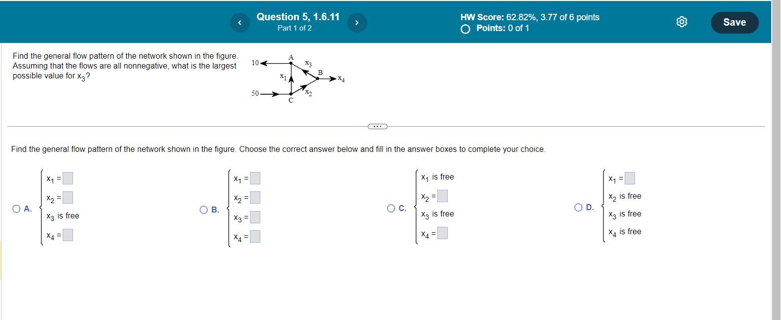 Solved Find the general flow pattern of the network shown in | Chegg.com