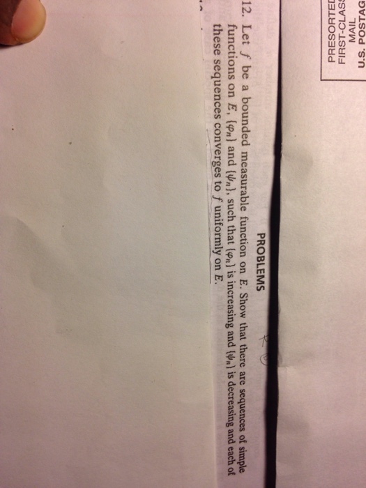 Solved Problems 12 Let F Be A Bounded Measurable Function
