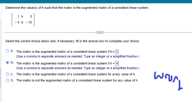 Solved Determine the value(s) of h such that the matrix is | Chegg.com