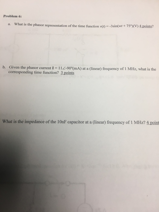 Solved a. What is the phasor representation of the time | Chegg.com