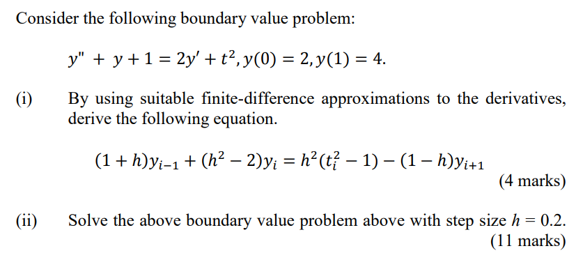 Solved Consider the following boundary value problem: y" + y | Chegg.com