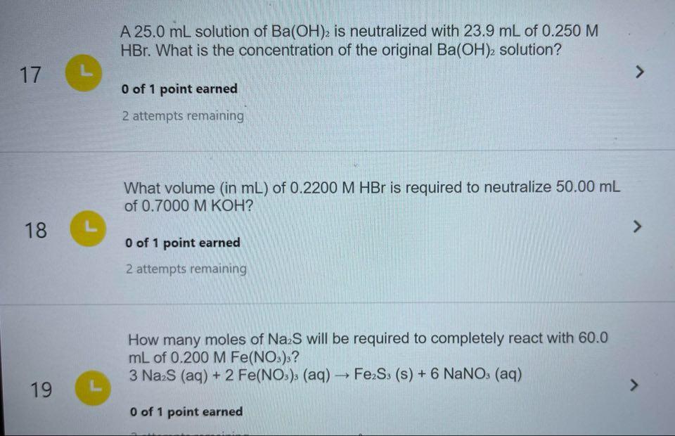 Solved A 25.0 mL solution of Ba(OH)2 is neutralized with | Chegg.com