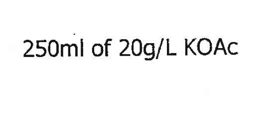Solved 250ml of 20g/L KOAC | Chegg.com