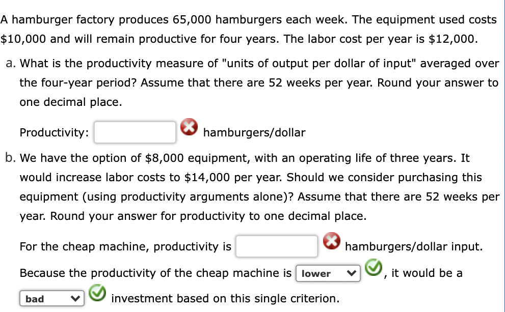 Solved A Hamburger Factory Produces 65 000 Hamburgers Each Chegg