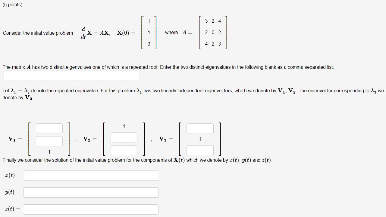 (5 points) Consider the initial value problem | Chegg.com