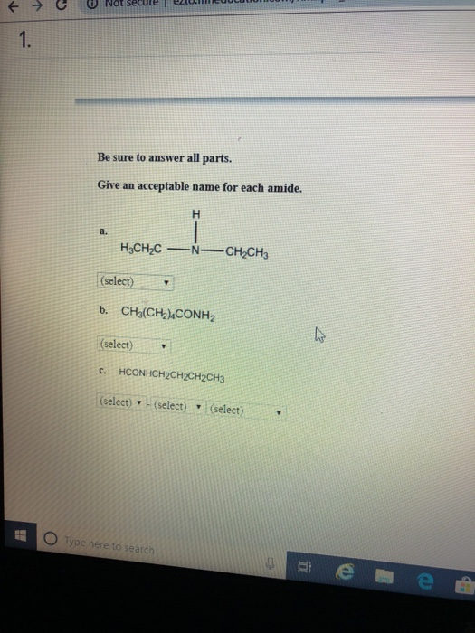 Solved Be sure to answer all parts. Give an acceptable name | Chegg.com