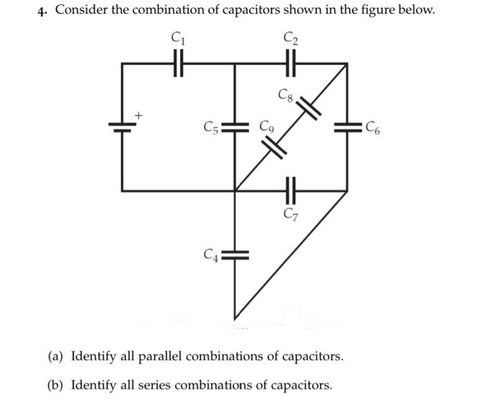 Solved 4 Consider The Combination Of Capacitors Shown In