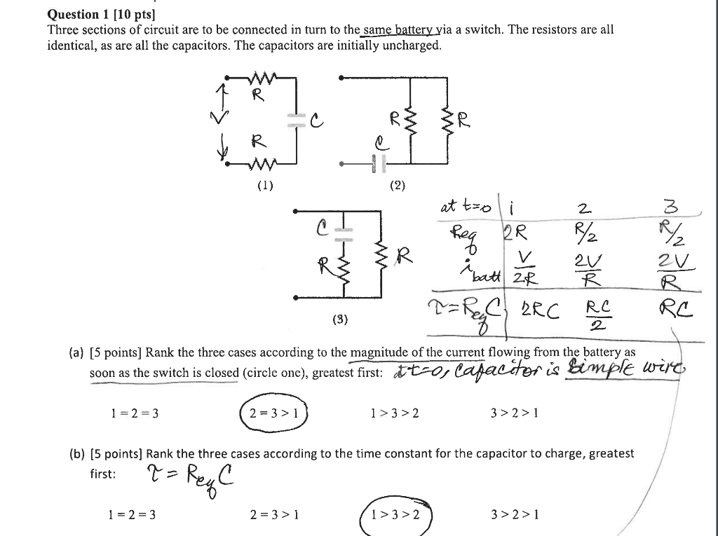 Question 1[10pts] Three sections of circuit are to be | Chegg.com