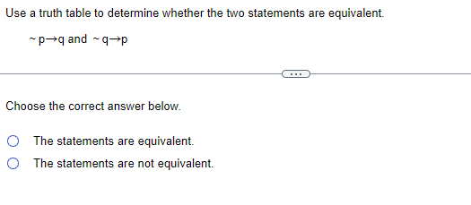 Solved Use a truth table to determine whether the two | Chegg.com
