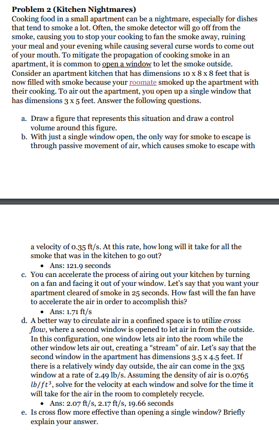 Problem 2 (Kitchen Nightmares) Cooking food in a | Chegg.com