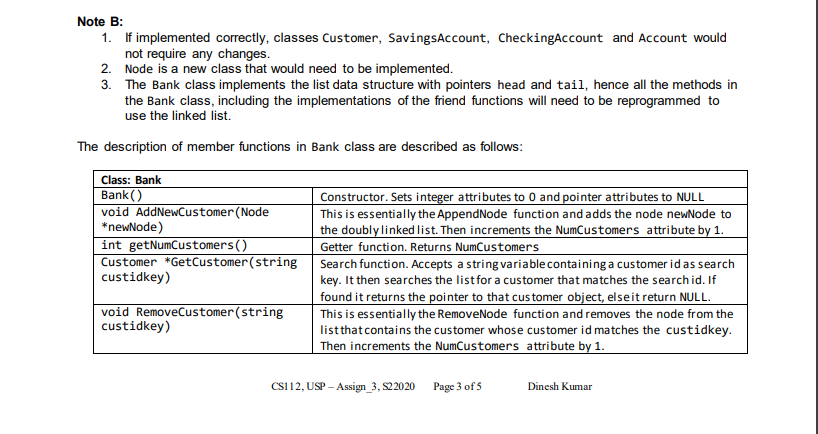 Problem: Managing Customer Records in a Bank – | Chegg.com