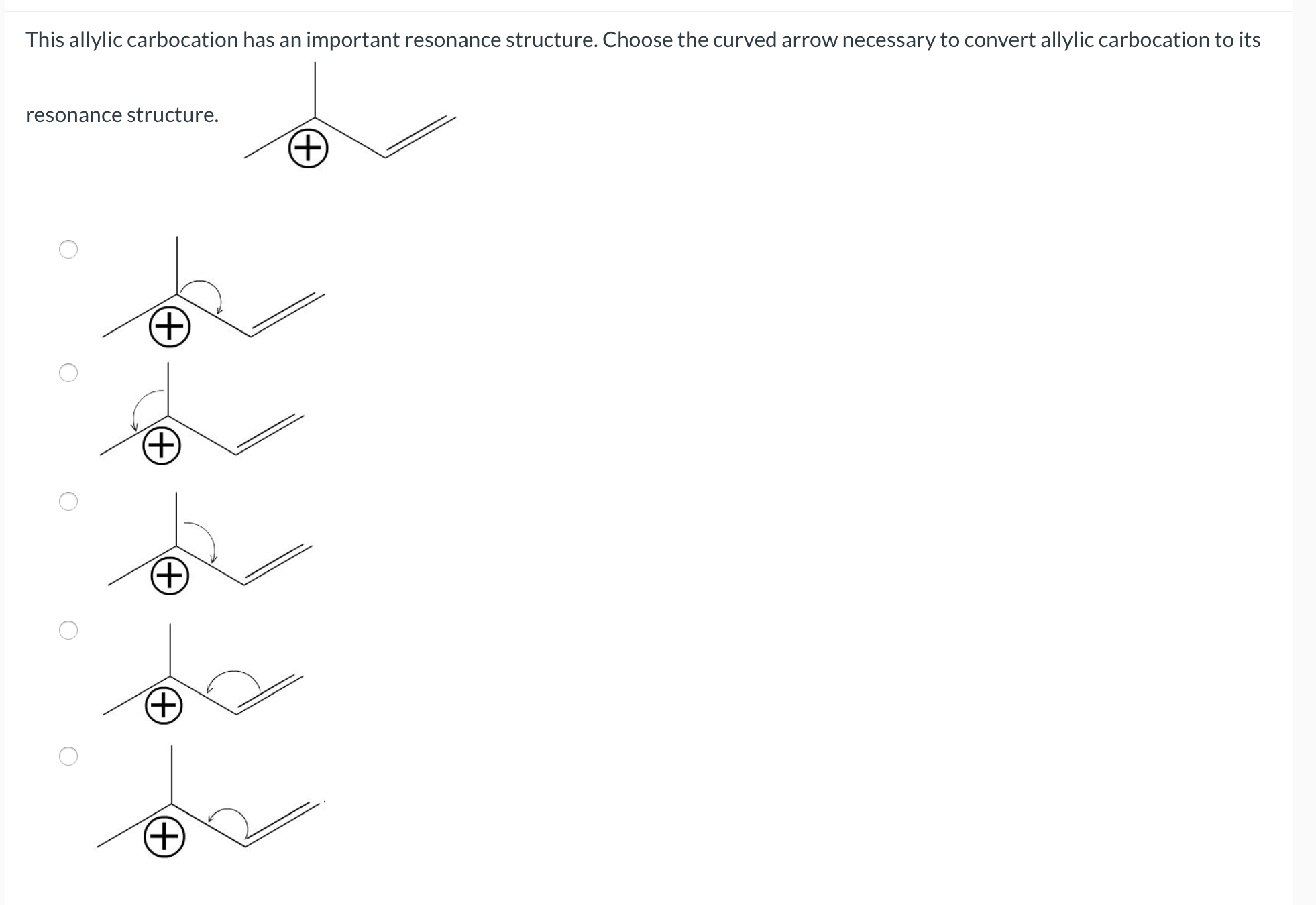 Solved This allylic carbocation has an important resonance | Chegg.com