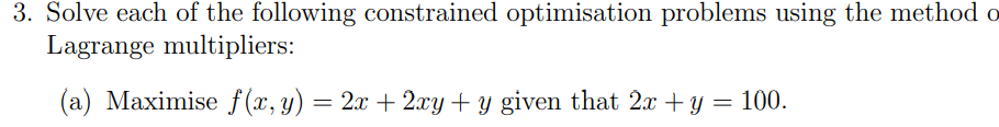 Solved 3. Solve each of the following constrained | Chegg.com