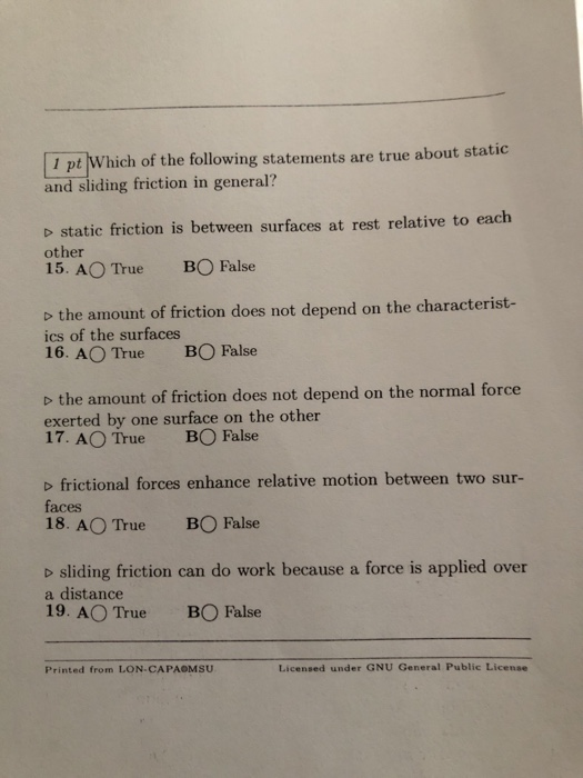 Solved 1 ptWhich of the following statements are true about | Chegg.com