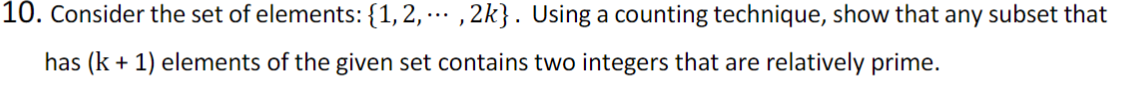 Solved 0. Consider the set of elements: {1,2,⋯,2k}. Using a | Chegg.com