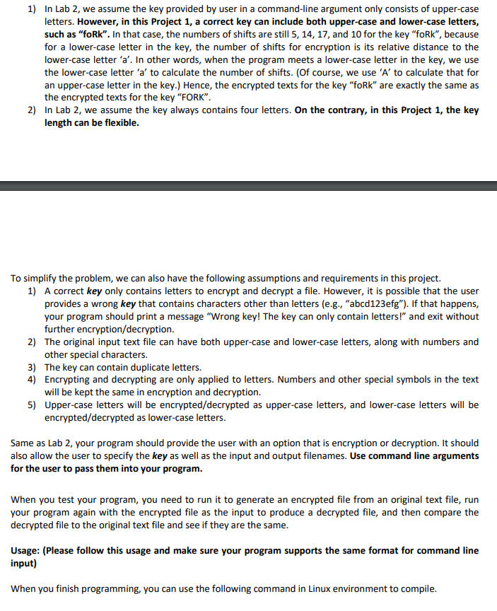 Solved In this project, you will need to implement a C | Chegg.com