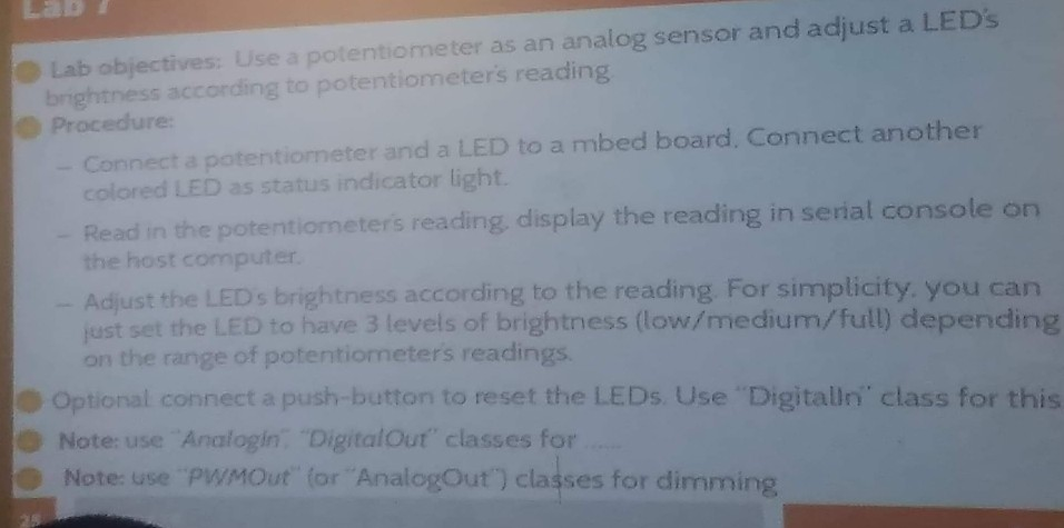 Please do this code with MBED Website MBED Lab | Chegg.com