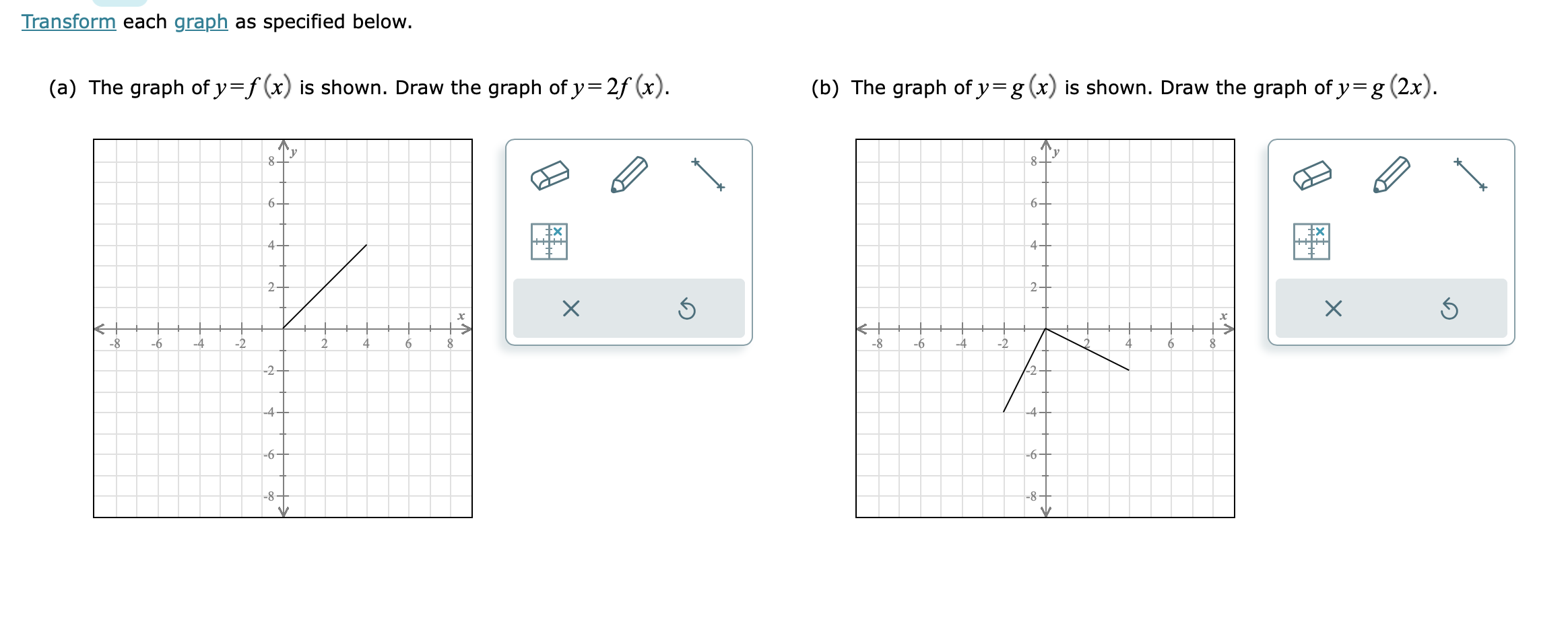 Solved Transform each graph as specified below. (a) The | Chegg.com