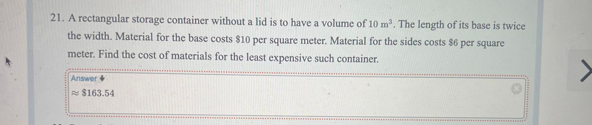 Solved 21. A rectangular storage container without a lid is | Chegg.com