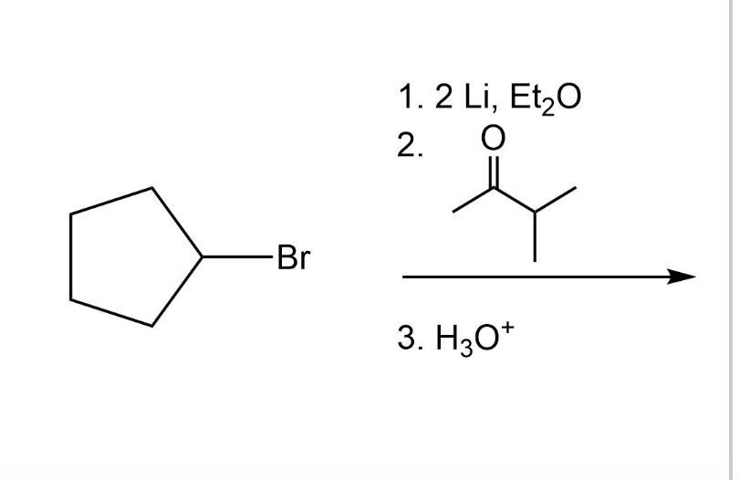 Solved 1. 2Li,Et2O 2. 3. H3O+ | Chegg.com