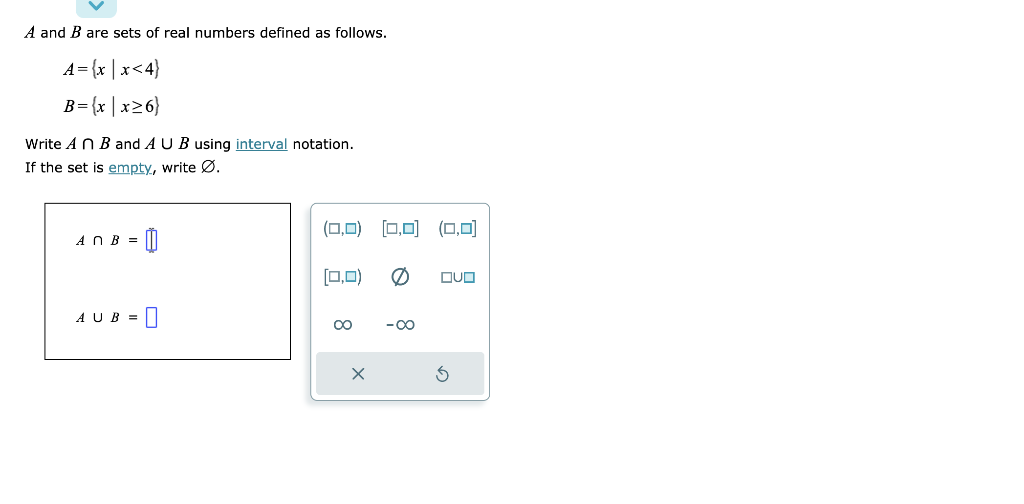 Solved A and B are sets of real numbers defined as follows. | Chegg.com