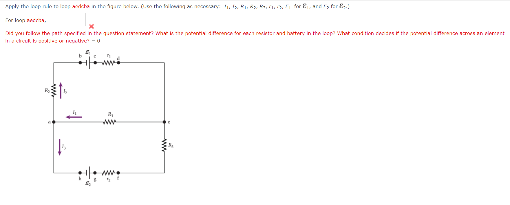 Solved Apply the loop rule to loop aedcba in the figure | Chegg.com