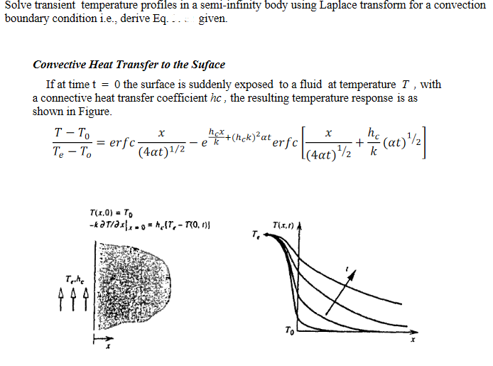 Solve transient temperature profiles in a | Chegg.com