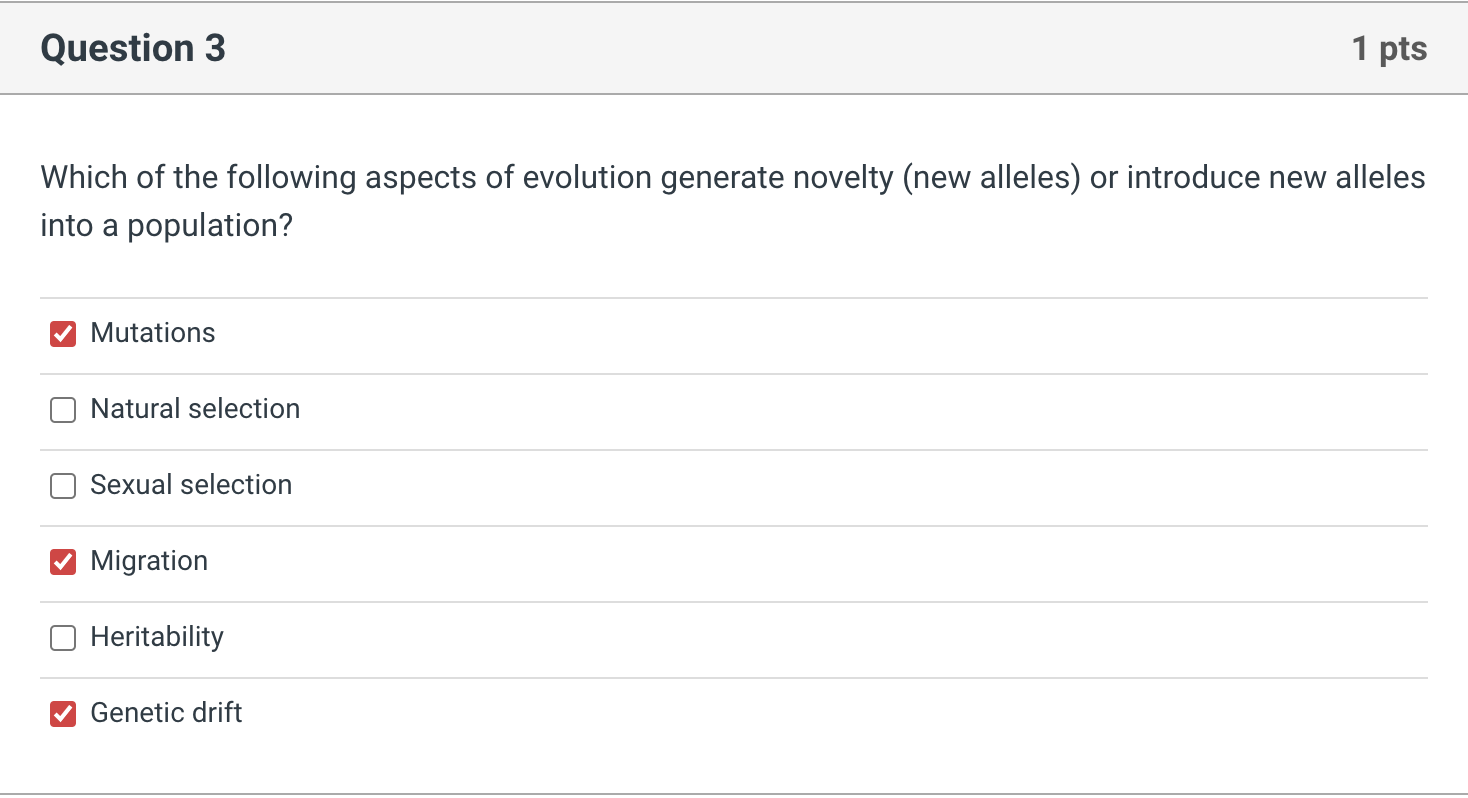 Solved Which of the following aspects of evolution generate | Chegg.com