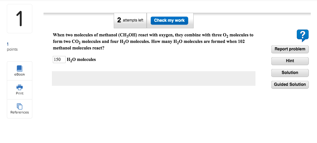Solved 2 attempts left Check my work When two molecules of | Chegg.com