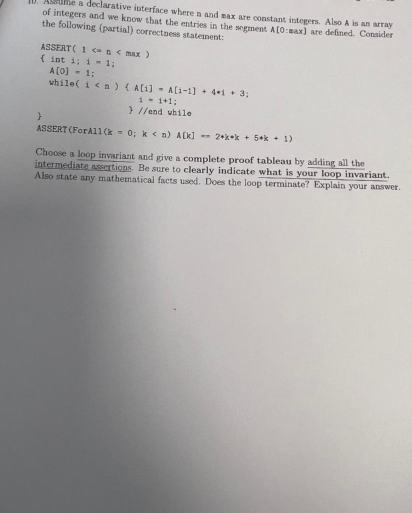 Solved of integers and were n and max are constant integers. | Chegg.com