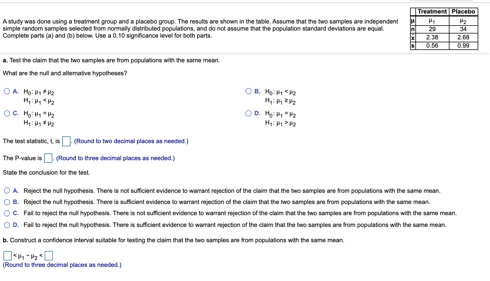 Solved Reaction Time Data Table Right Hand Left | Chegg.com
