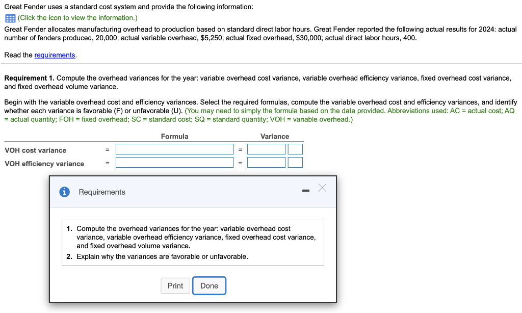 Solved $2,300 Static budget variable overhead Static budget | Chegg.com