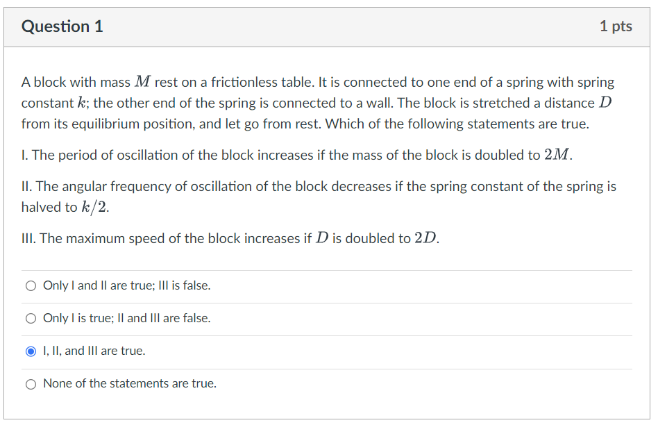 Solved A block with mass M rest on a frictionless table. It | Chegg.com
