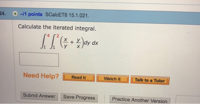 Solved 24. + -m points scalcET8 15.1.021. Calculate the | Chegg.com